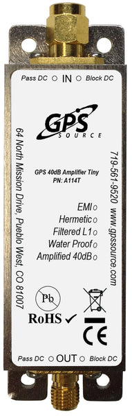 GPS In-line 40dB Tiny Amplifier (A114T) – GPS Source